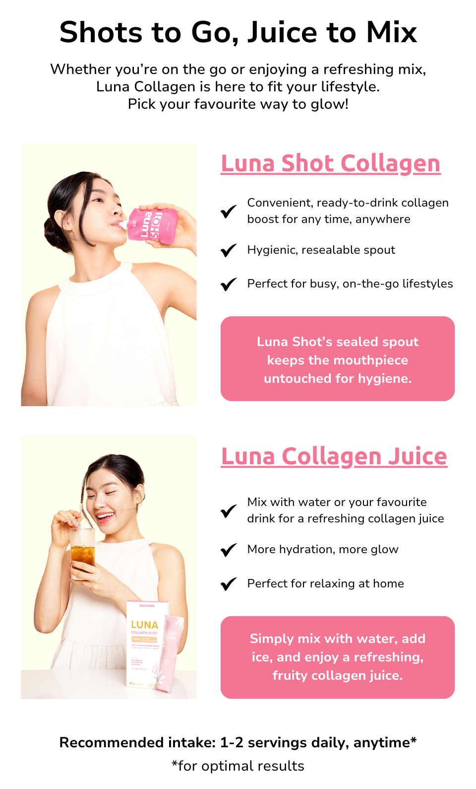 Doki Doki Luna Collagen Juice 7000mg Collagen to Minimise Pores, Brighten Skin 4/8 Boxes*1-3 ...