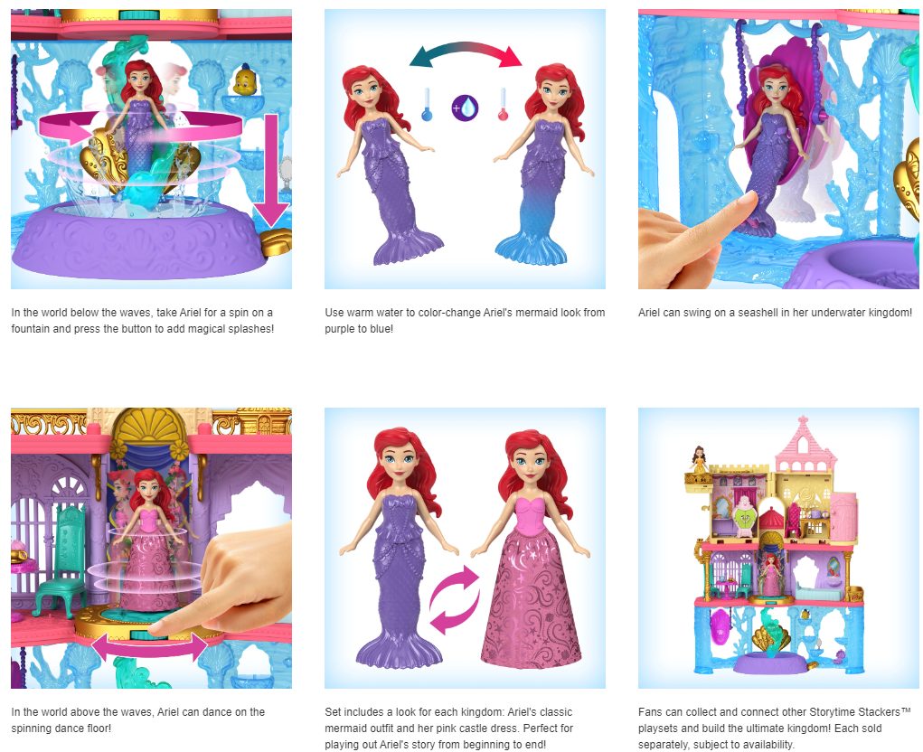 Disney Princess Toys, Ariel’s Stacking Castle Playset For Kids | Shopee ...