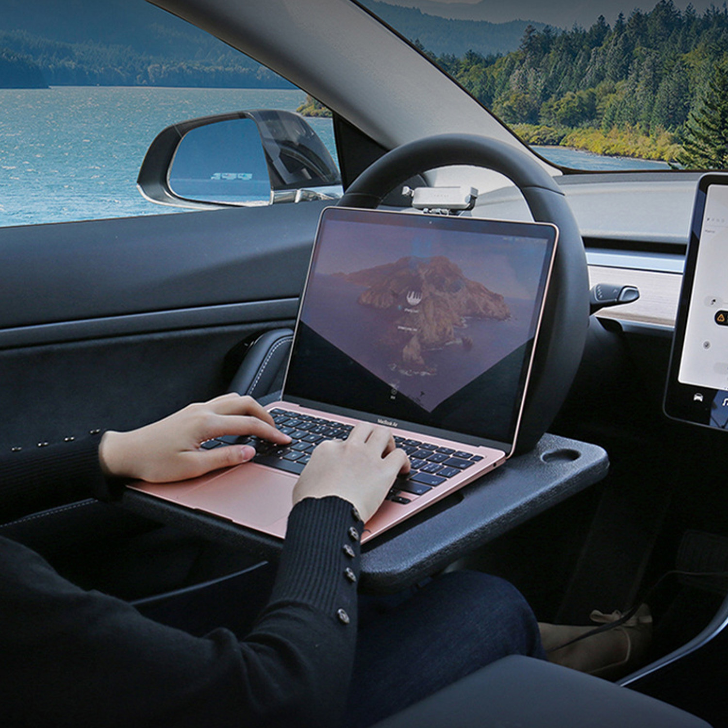 [SG] Car Steering Wheel Desk for Laptop/ Car Steering Dining Tray/ Car ...