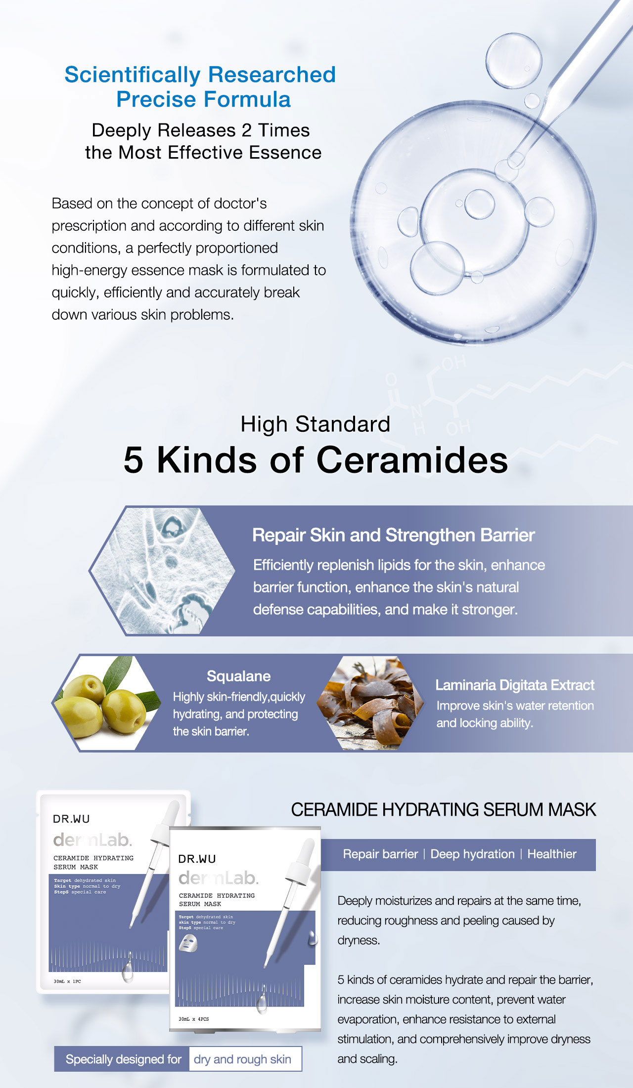 [DR. WU] Dermlab Serum Mask Collection Set 3pcs (Ceramide, Resveratrol ...