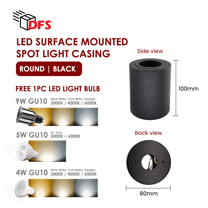 [BUY 1 SET FREE 1 BULB] DFS LED Spot Light 4W /5W Tri tone /9W Ceiling ...