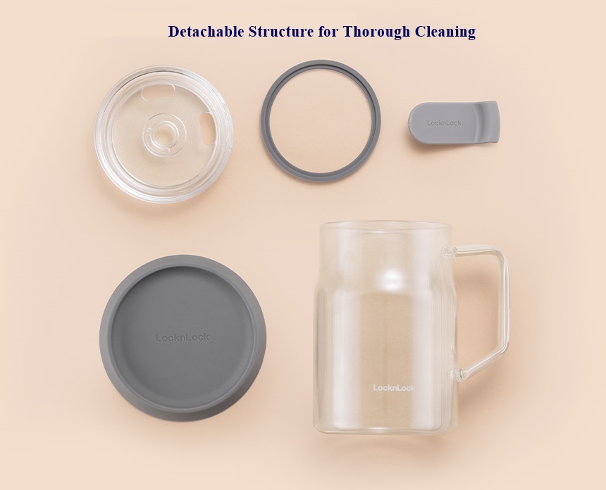 LocknLock Metro Heat-Resistant Glass Mug 670ml 560ml Water Tea Bottle ...