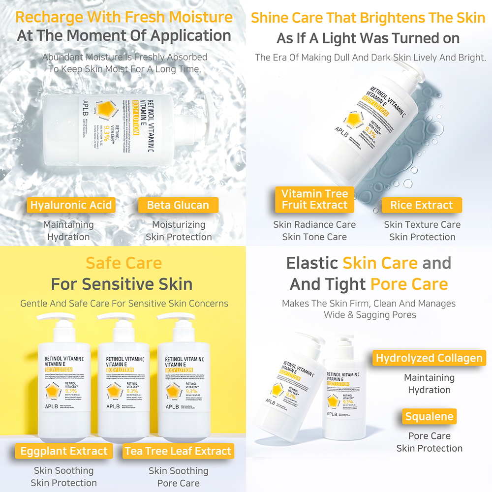 APLB RETINOL VITAMIN C VITAMIN E BODY LOTION 300ml | Shopee Malaysia