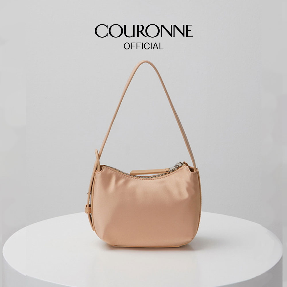 COURONNE Miniature Satin Shoulder Tote Bag - Pink Beige | Shopee Malaysia