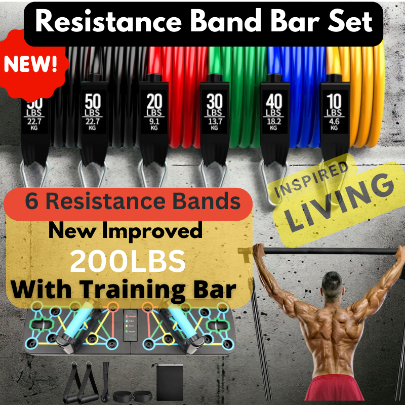 [SG Seller] Resistance Band Set With Bar | Home Workout, Gym & Yoga ...