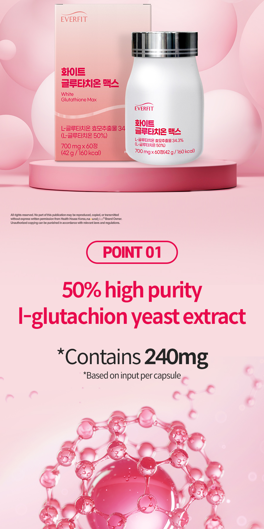 NATURALPLUS Korea Everfit White Glutathione Max for Whitening, Collagen ...