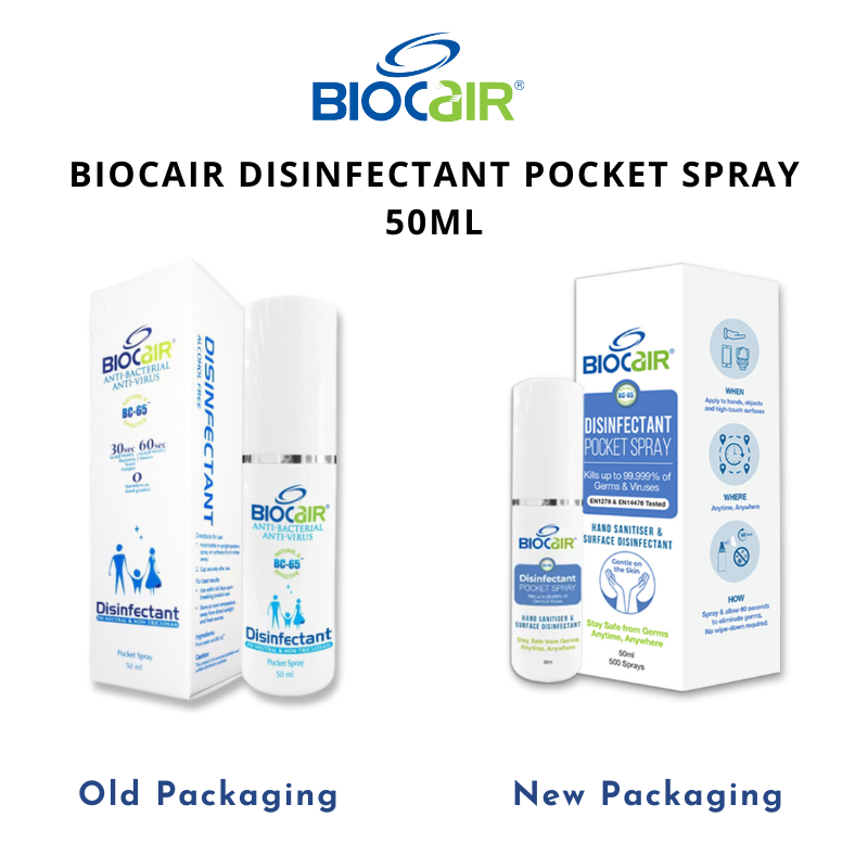 BioCair BC-65 BioActive HFMD / Disinfectant Anti-Bacterial Pocket Spray ...
