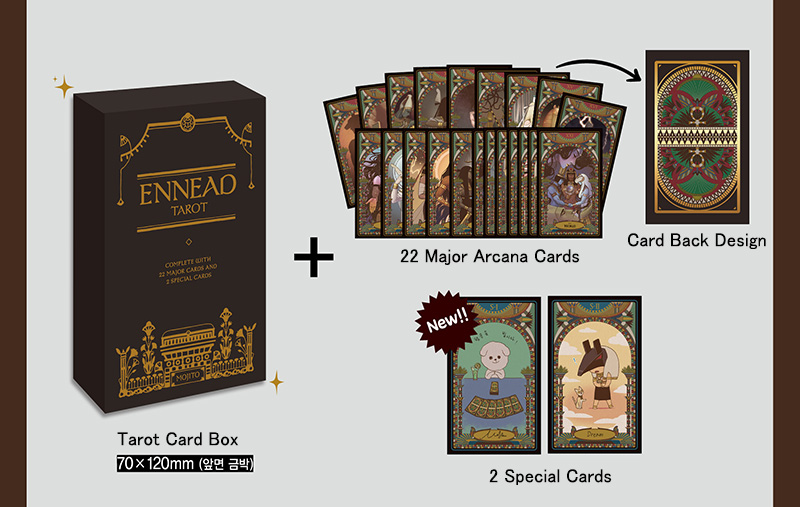 ENNEAD Tarot Card & Korotto (Mini Acrylic Figure) 5-Piece Set (Mojito Korean webtoon manhwa ...