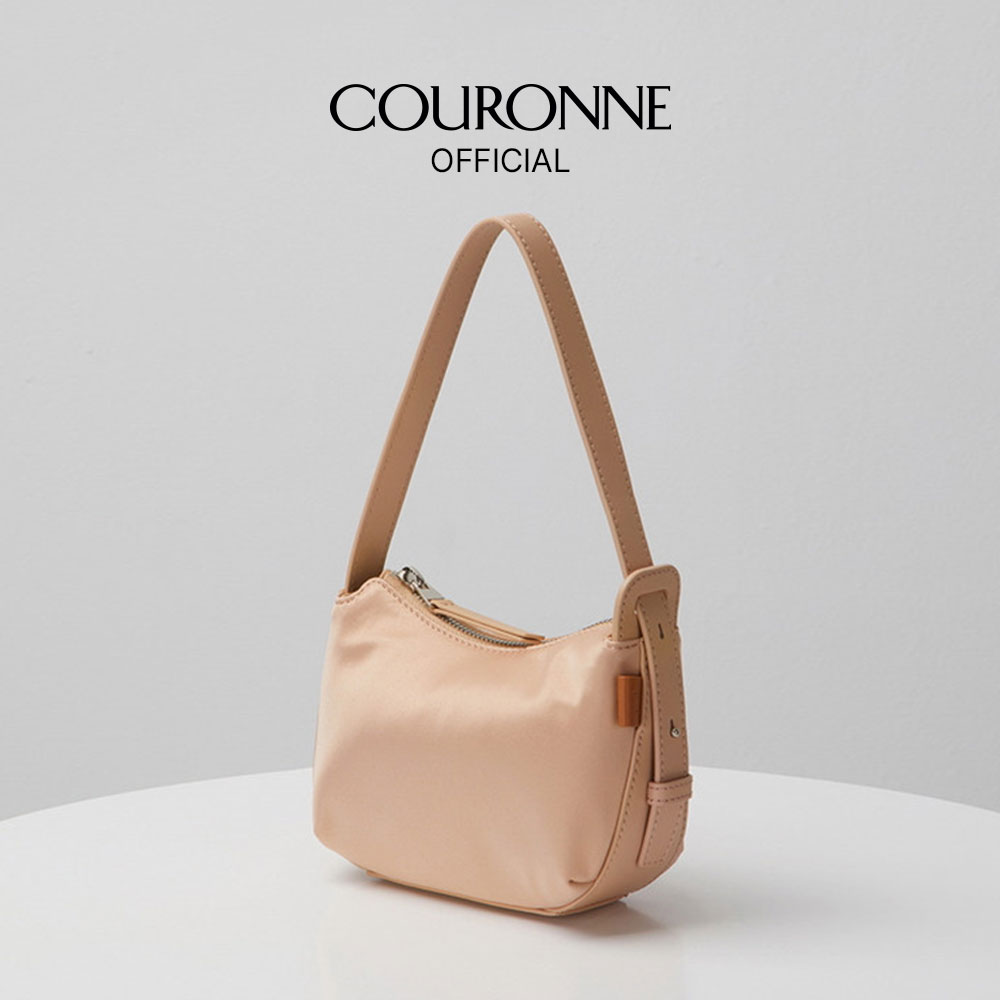 COURONNE Miniature Satin Shoulder Tote Bag - Pink Beige | Shopee Malaysia