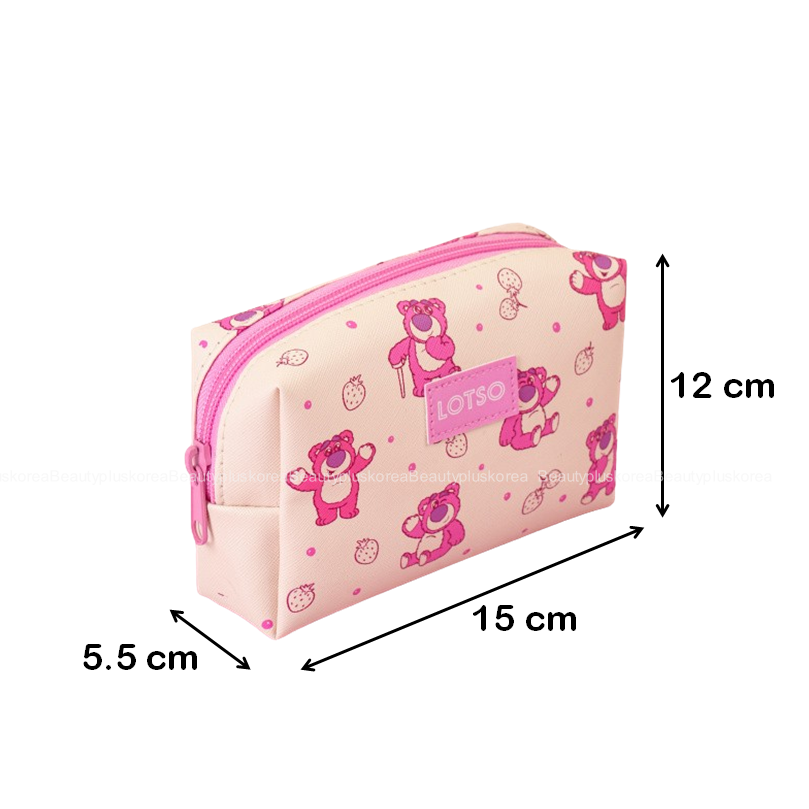 [PIXAR] Toystory Lotso Pattern Square Pouch (Beige / Pink) | Shopee ...