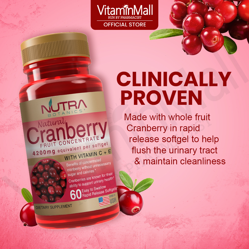 Nutra Botanics Cranberry Supplement - Urinary Tract UTI Supplement ...