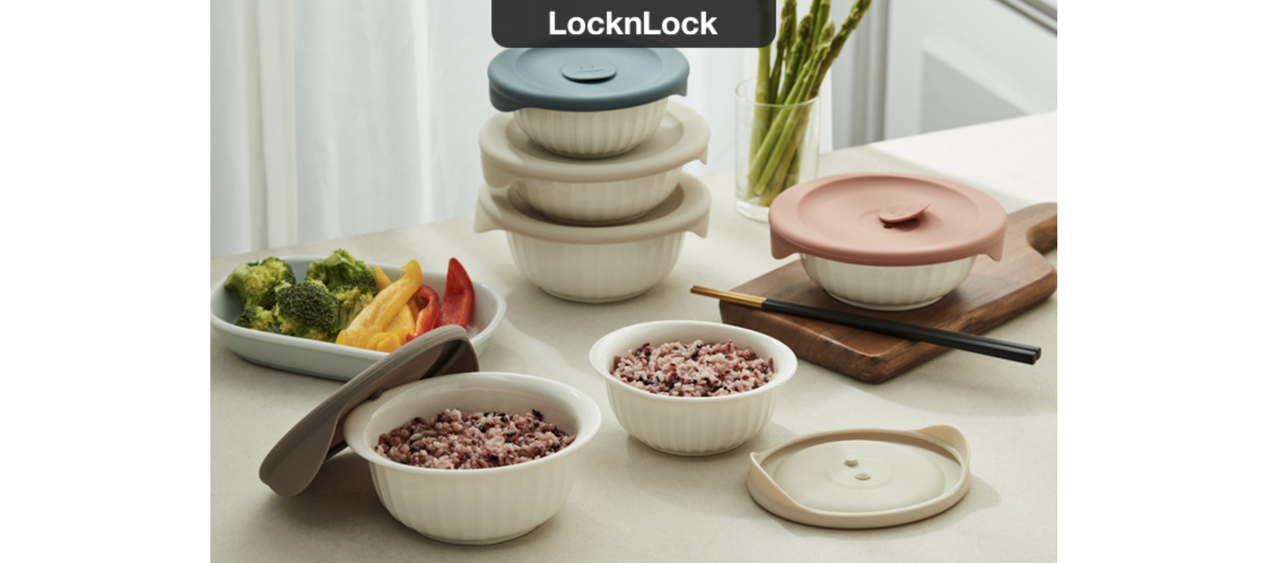 [LOCKNLOCK] Ceramic Rice Bowl Set (355ml / 450ml, 2pcs each) | Shopee ...