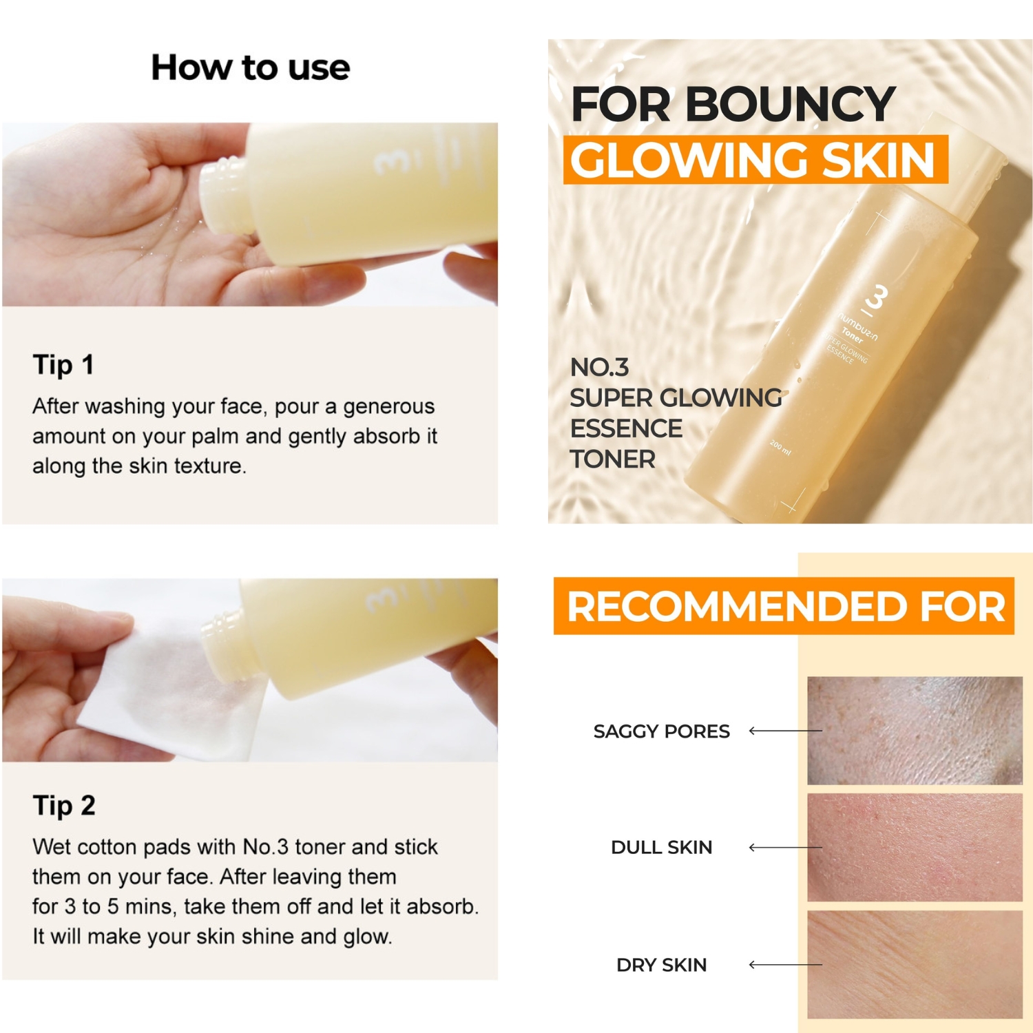 numbuzin No.3 Super Glowing Essence Toner | Hydrating Skincare for Glow | 200ml | Shopee Malaysia