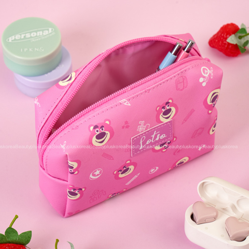 [PIXAR] Toystory Lotso Pattern Square Pouch (Beige / Pink) | Shopee ...
