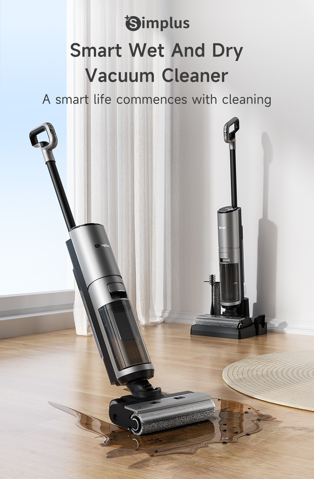 Simplus Floor Washer | 20,000Pa Suction Power | 810ml Water Tank ...