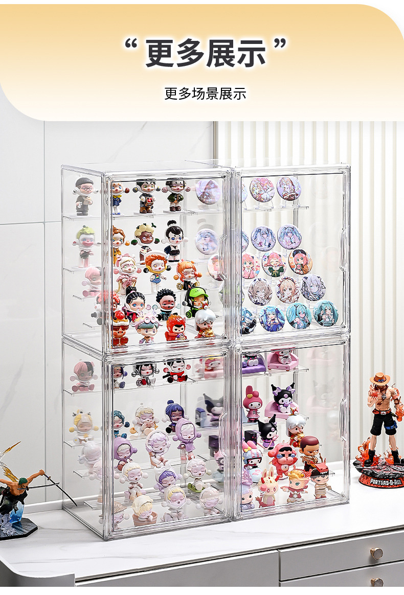 Full Acrylic Display Box w/ Shelf | POPMART Zimomo Labubu Blindbox ...