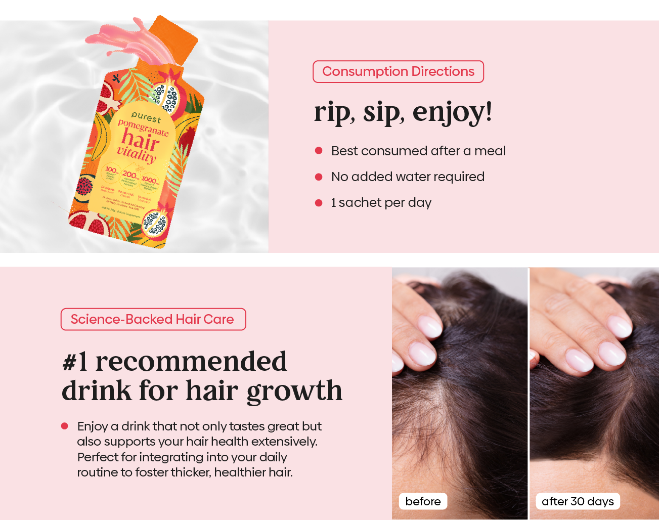 Purest Co Pomegranate Hair Vitality - Supplement For Hair Loss ...