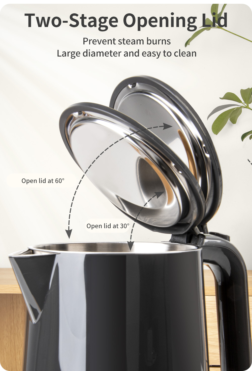 Simplus 1.7L Electric Kettle | 1500W Fast Heating | 304 Stainless Steel ...