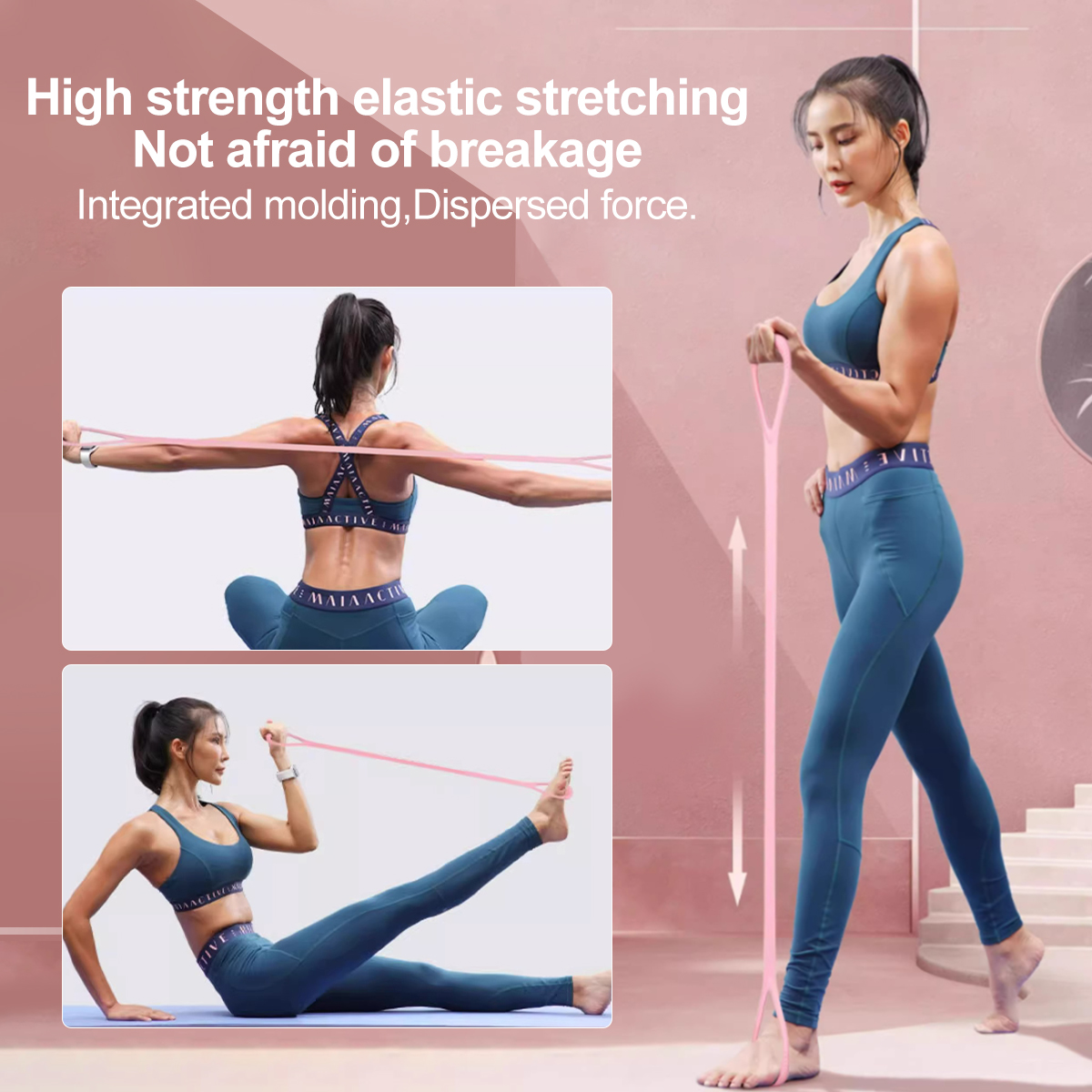 Fitness Equipmen Exercise Pull Rope 8 Type Yoga Pilates Training ...