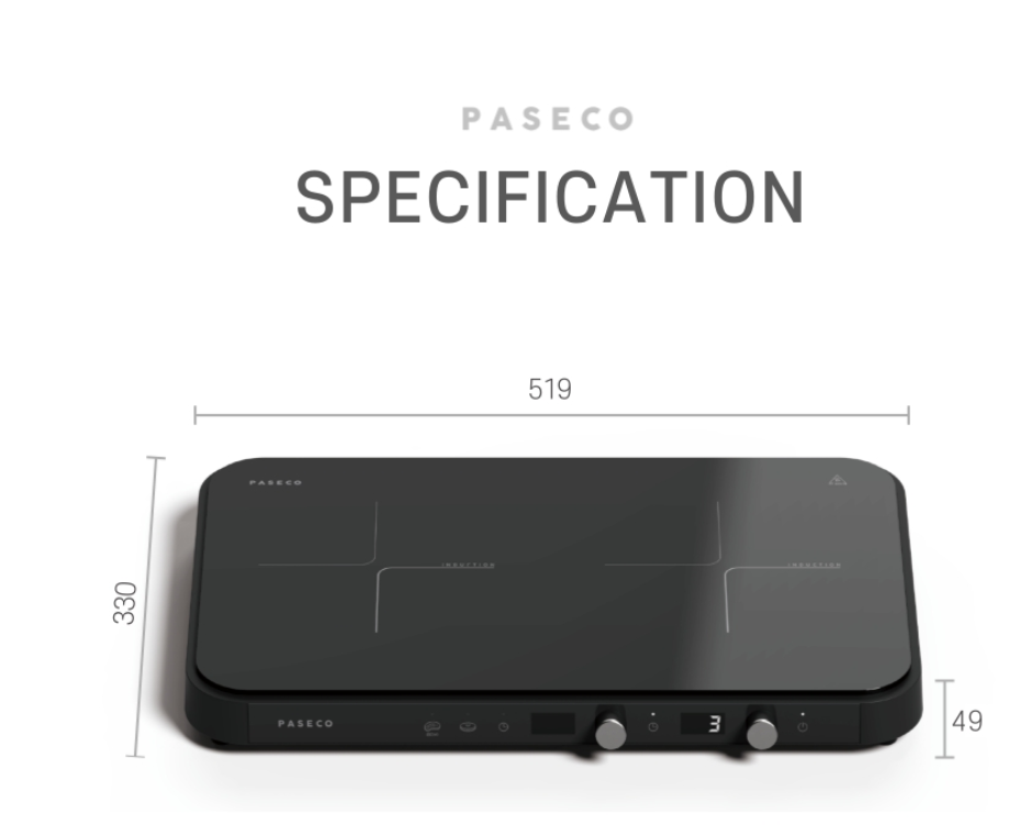 Paseco 2-burner Slim Induction Cooktop MADE IN KOREA PEC-F200W/B ...