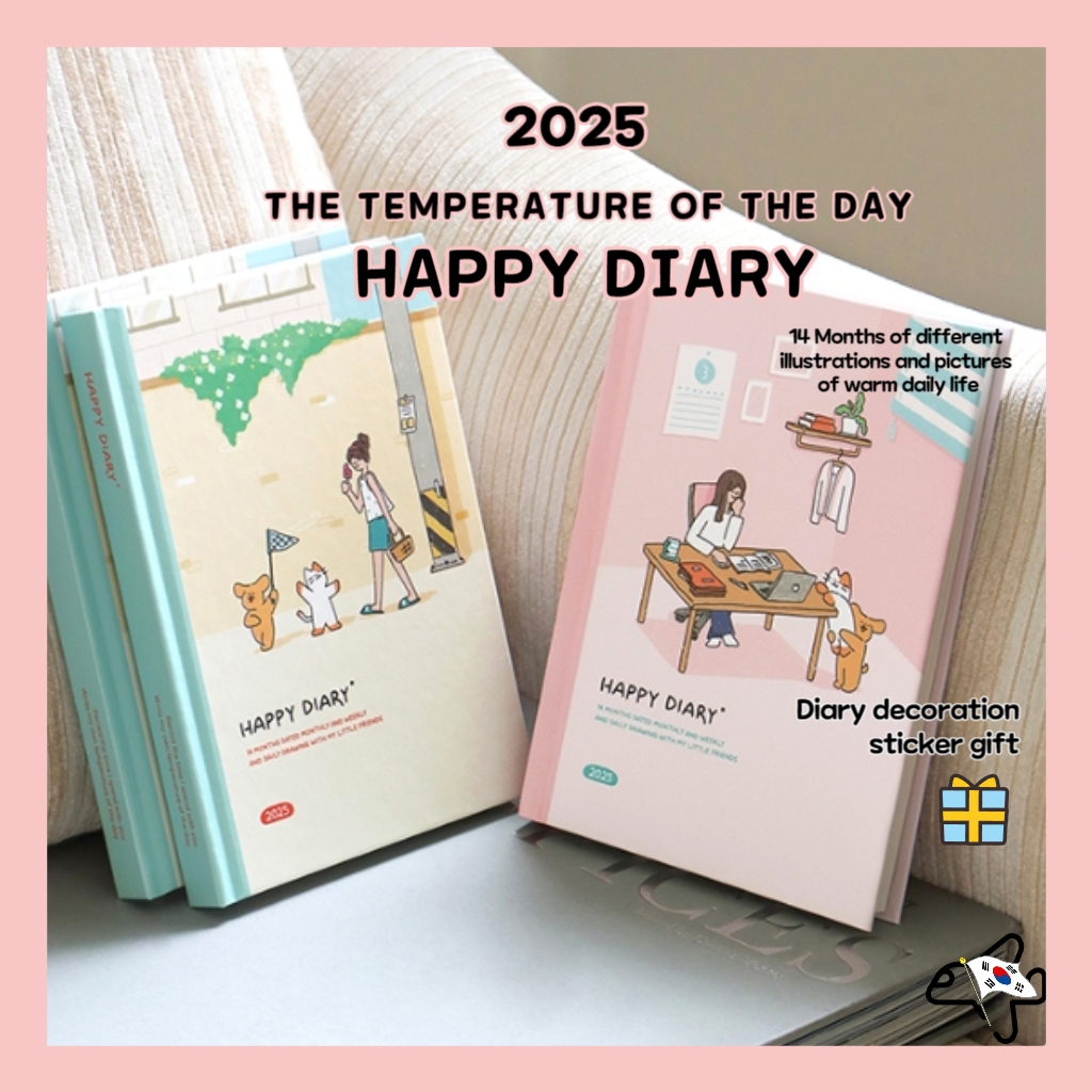2025 Indigo Happy Diary /B6 2025 The Temperature Of The Day Hppy Diary ...