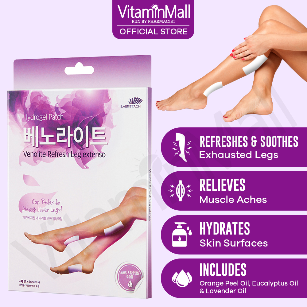[TWIN PACK] Labottach Venolite Refresh Leg Extenso Hydrogel Patch ...