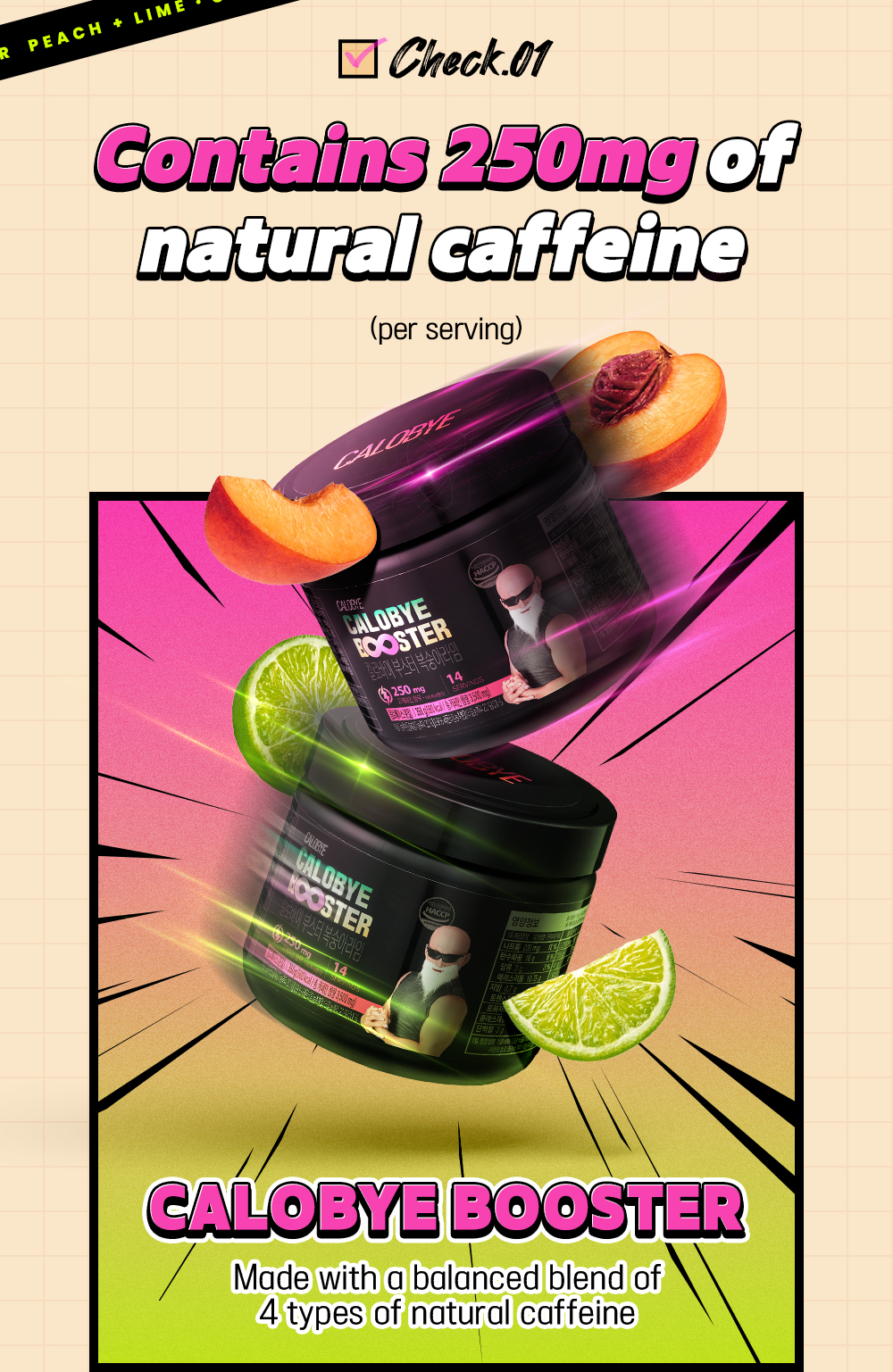 [CALOBYE] Booster PeachLime flavor 350g (25g x 14 servings) | Shopee ...