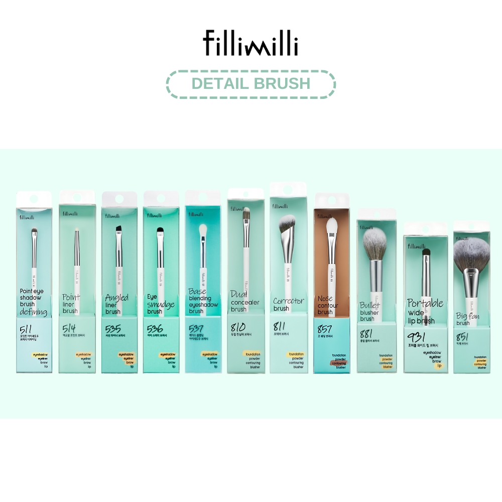 Fillimilli Olive Young Brush Set/Detail Brush Set/Blusher& Foundation Brush Set/Powder Brush Set ...