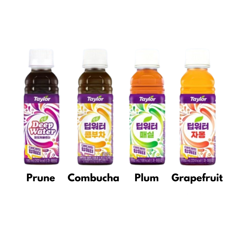 [Taylor] Olive Young Prune Deep Water 180ml 4Bottle 4flavors (digestive/Constipation/Diet Drink ...