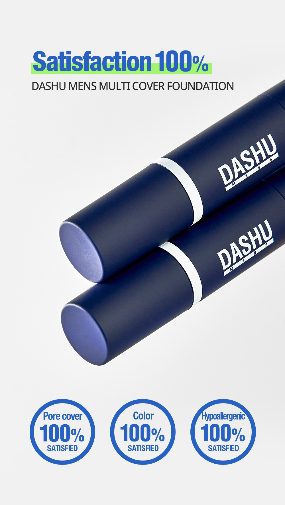 [DASHU] Mens Multi Cover Stick Foundation 01 Light Beige/02 Neutral ...