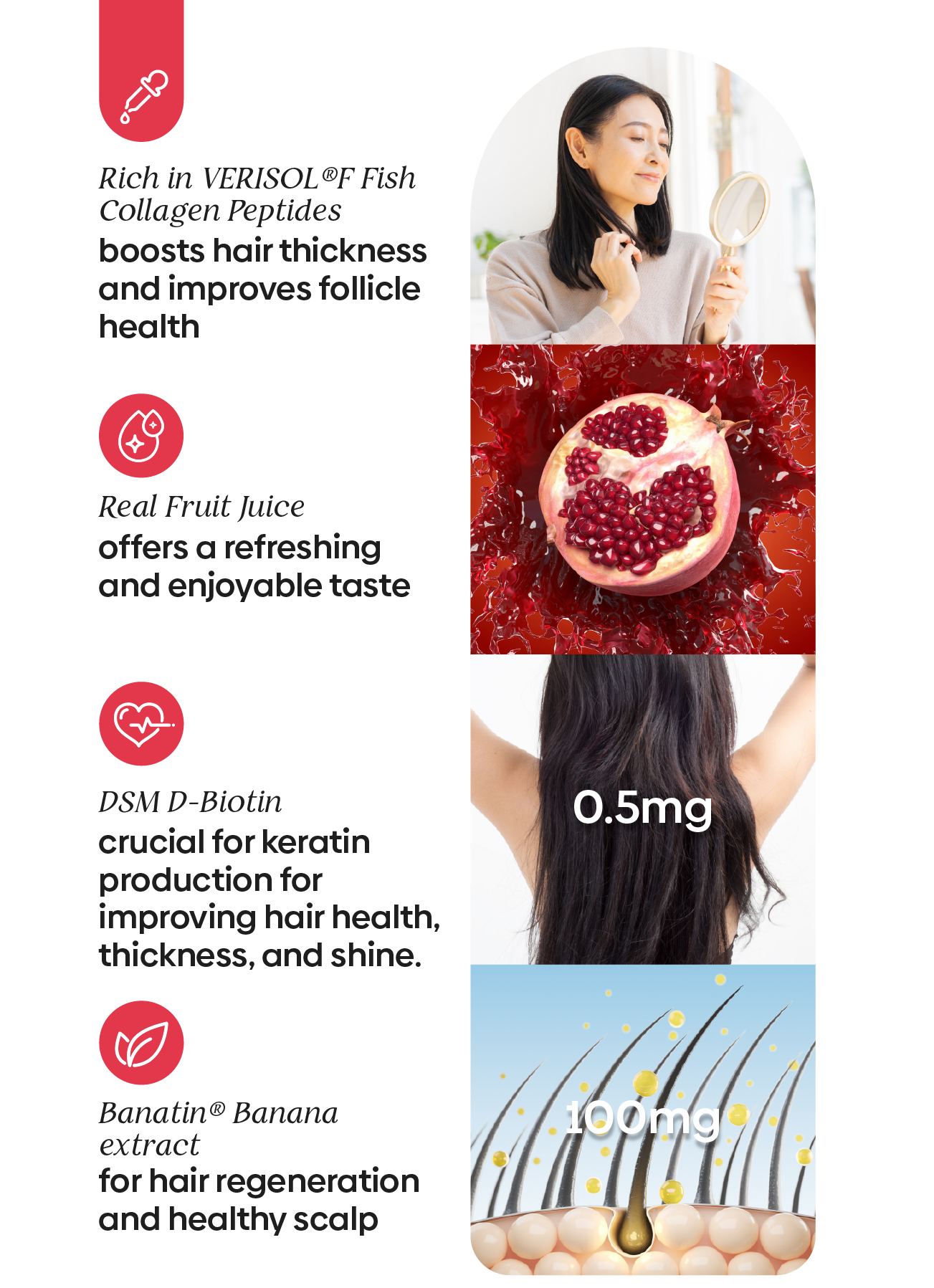 Purest Co Pomegranate Hair Vitality - Supplement For Hair Loss ...