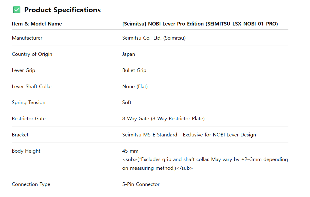 [SEIMITSU] NOBI Lever Pro Standard EDITION Inevitable Lever Tekken In ...