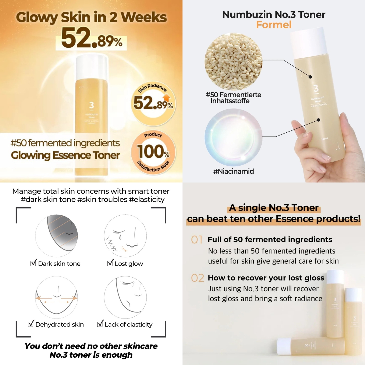 numbuzin No.3 Super Glowing Essence Toner | Hydrating Skincare for Glow | 200ml | Shopee Malaysia