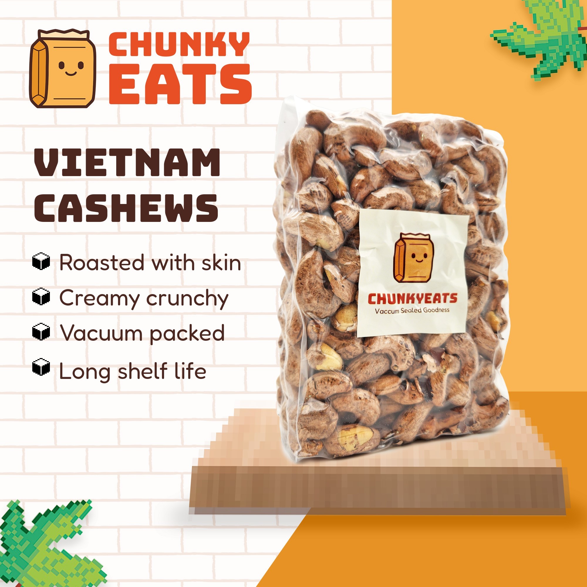 ChunkyEats Vietnam Cashew Nuts 550g - Roasted with skin, Direct from ...