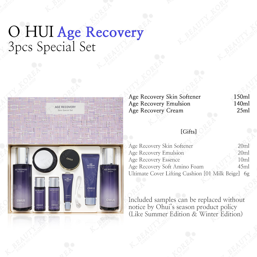 [O HUI] Age Recovery 3pcs Special Set (Skin Softener+Emulsion+Cream ...