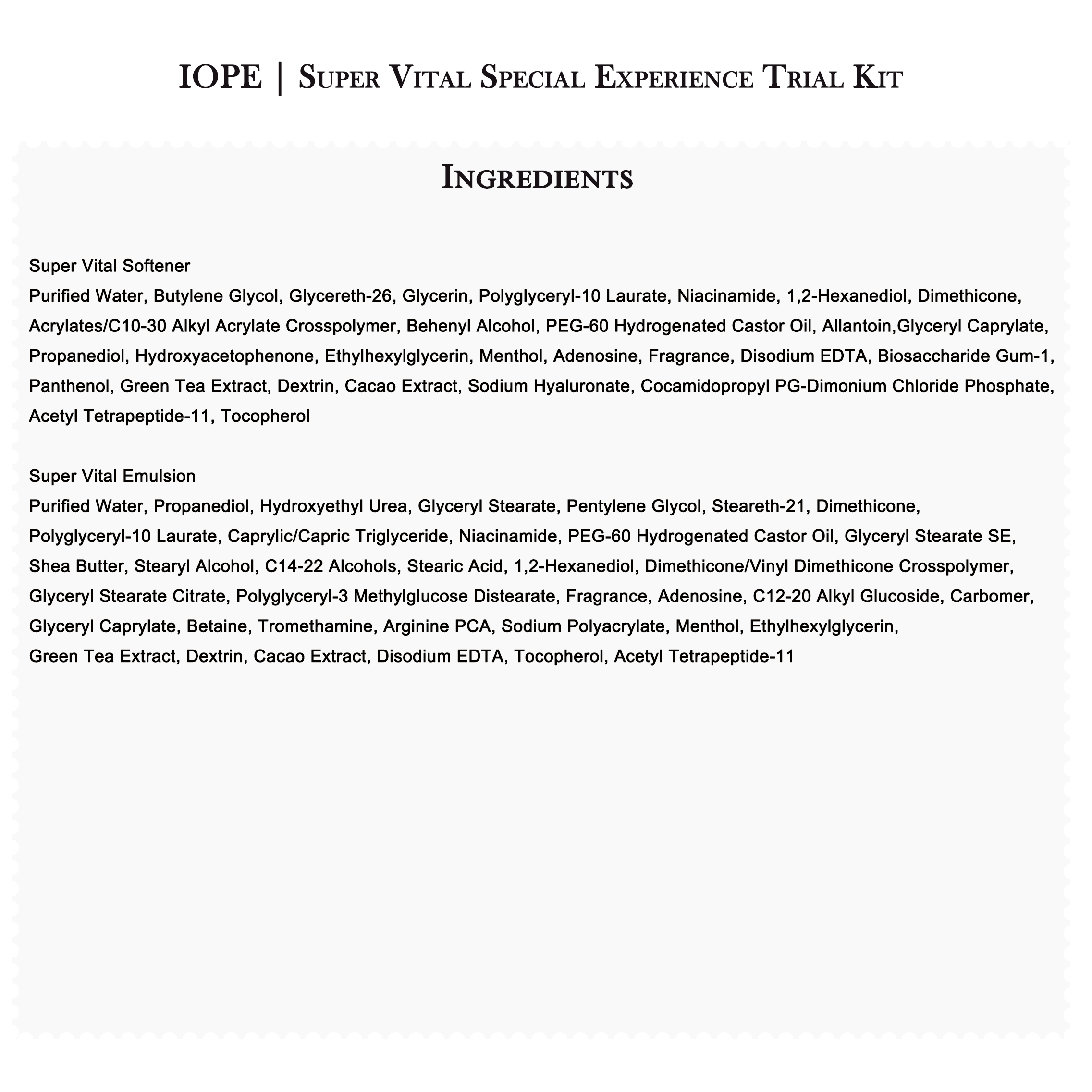 IOPE | Super Vital Special Gift Set Experience Trial Kit (18ml Softener ...