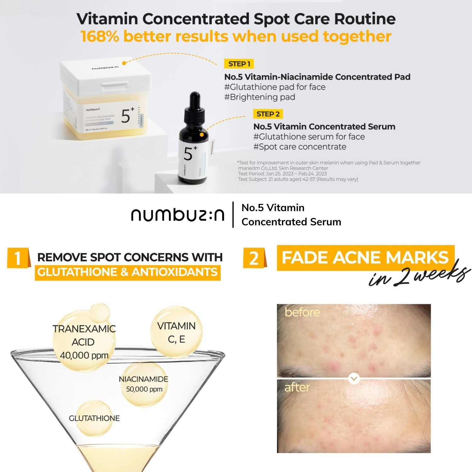 numbuzin No.5 Vitamin Glutathione Concentrated Serum - 30ml for Skin Brightening and Anti-Aging ...