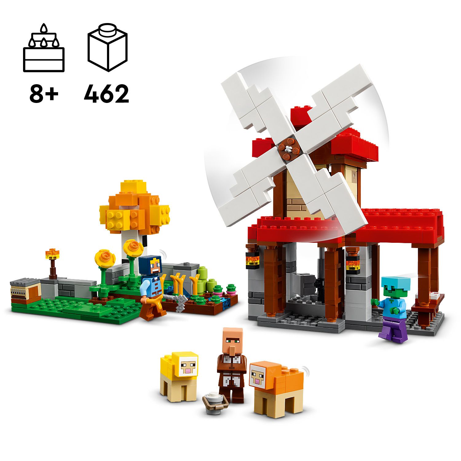 LEGO Minecraft 21262 The Windmill Farm (462 Pieces) | Shopee Malaysia