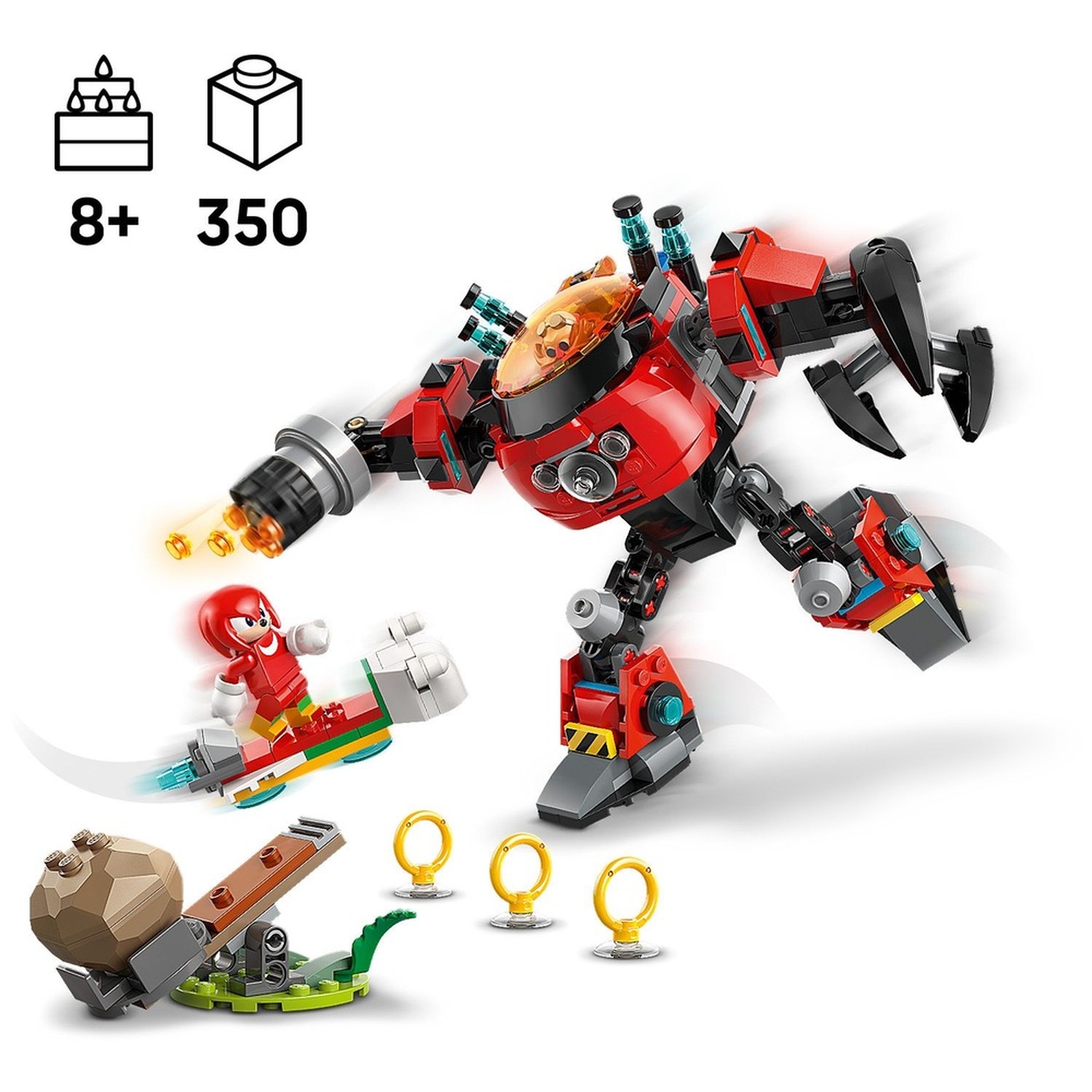 LEGO Sonic the Hedgehog 77005 Knuckles vs. Dr. Eggman Egg Crusher Mech ...