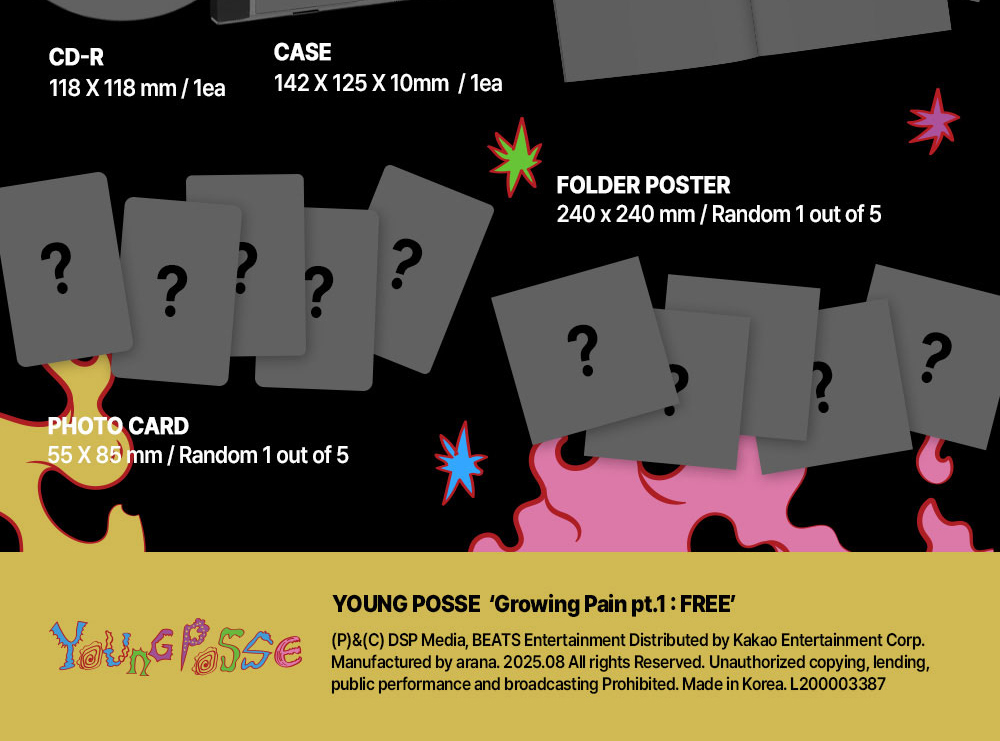 [POB] (Jewel Case ver.) YOUNG POSSE [Growing Pain pt.1 FREE] EP Album ...
