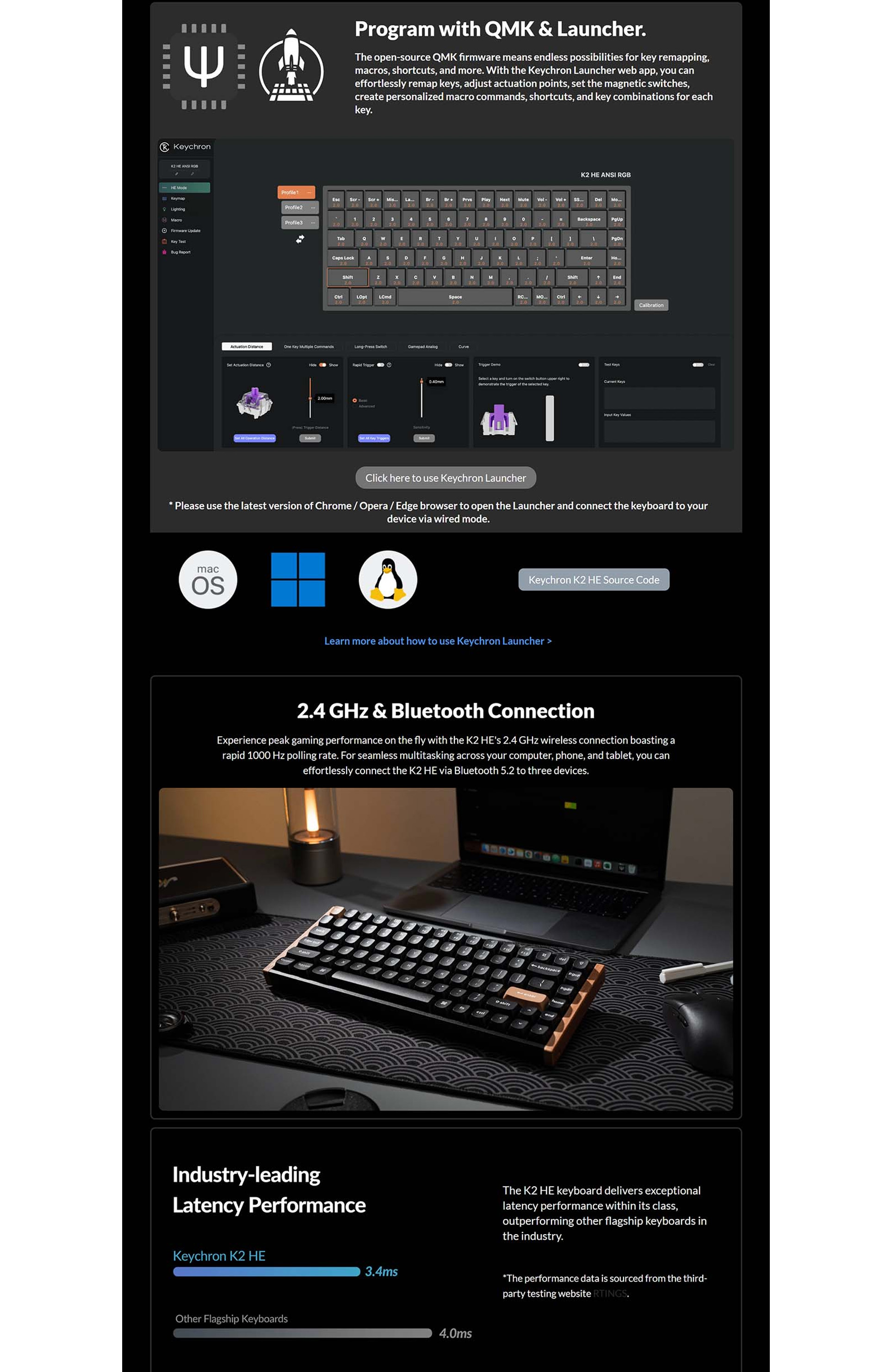 Keychron K2 HE Wireless Magnetic Switch Custom Keyboard | Shopee Malaysia