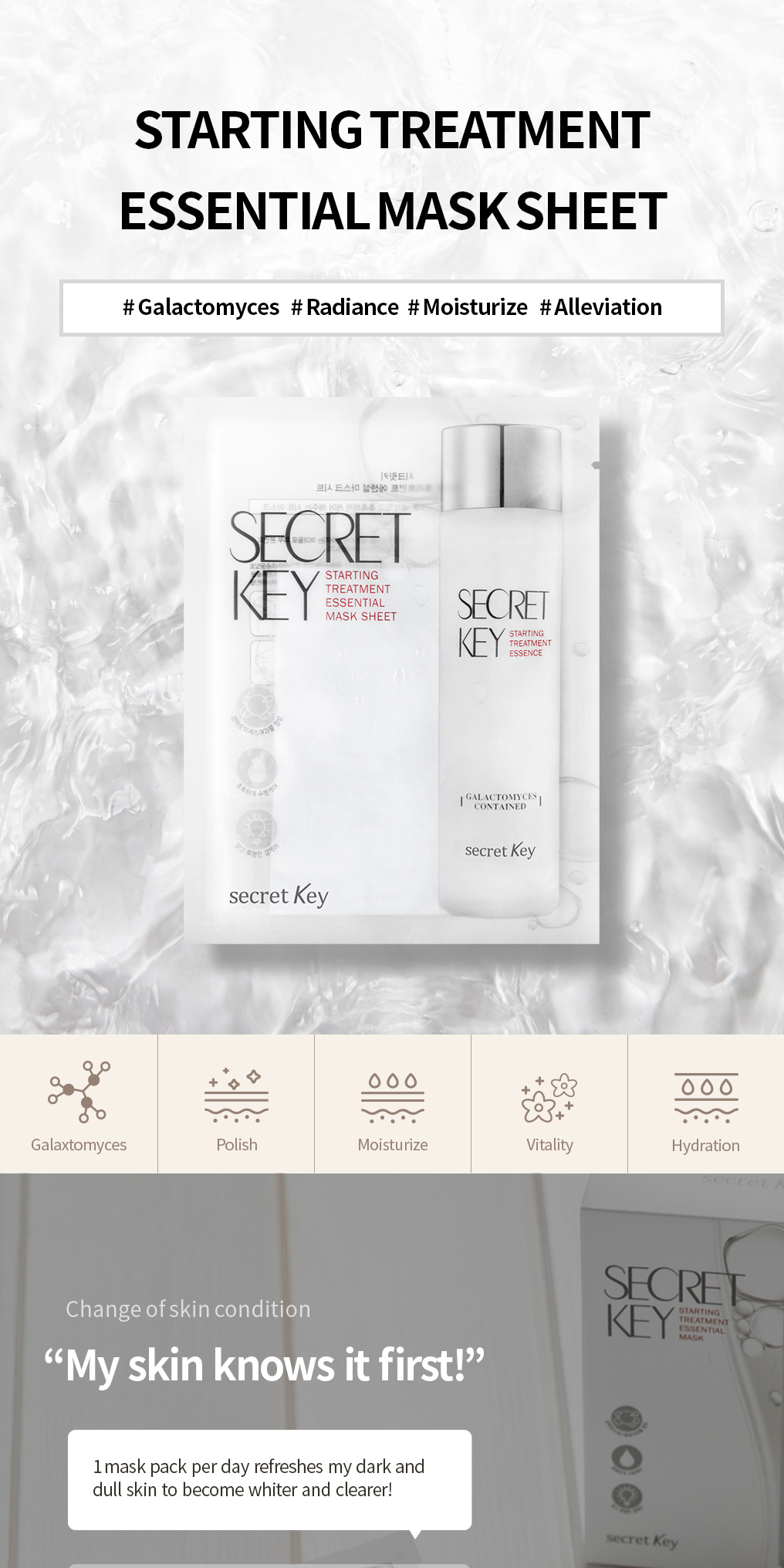 [SECRETKEY OFFICIAL] Starting Treatment Essential Mask Sheet 10p | Shopee Malaysia