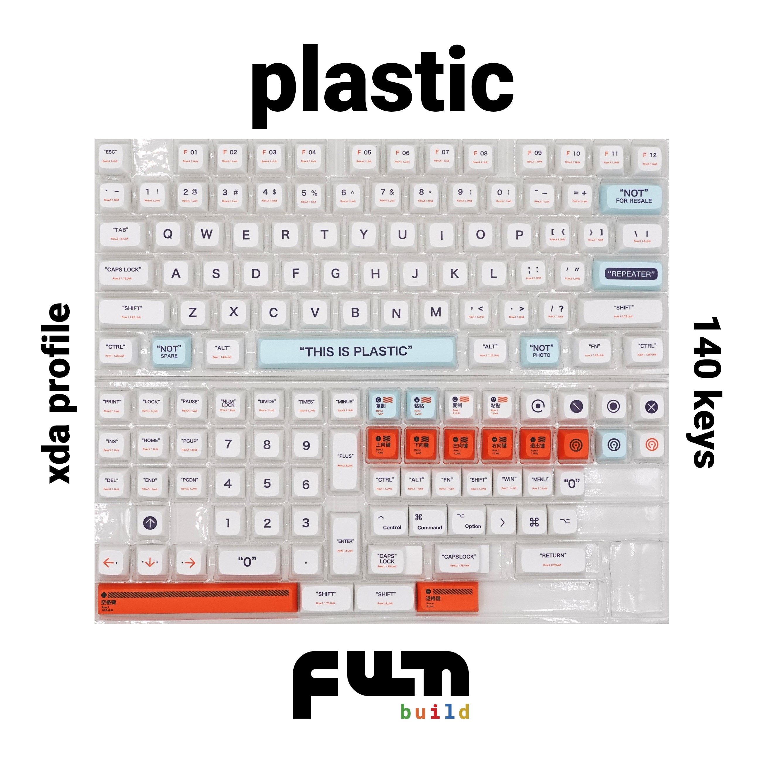 [PLATIC Keycaps][XDA Profile] Dye Sublimation Printed 140 Keys for ...