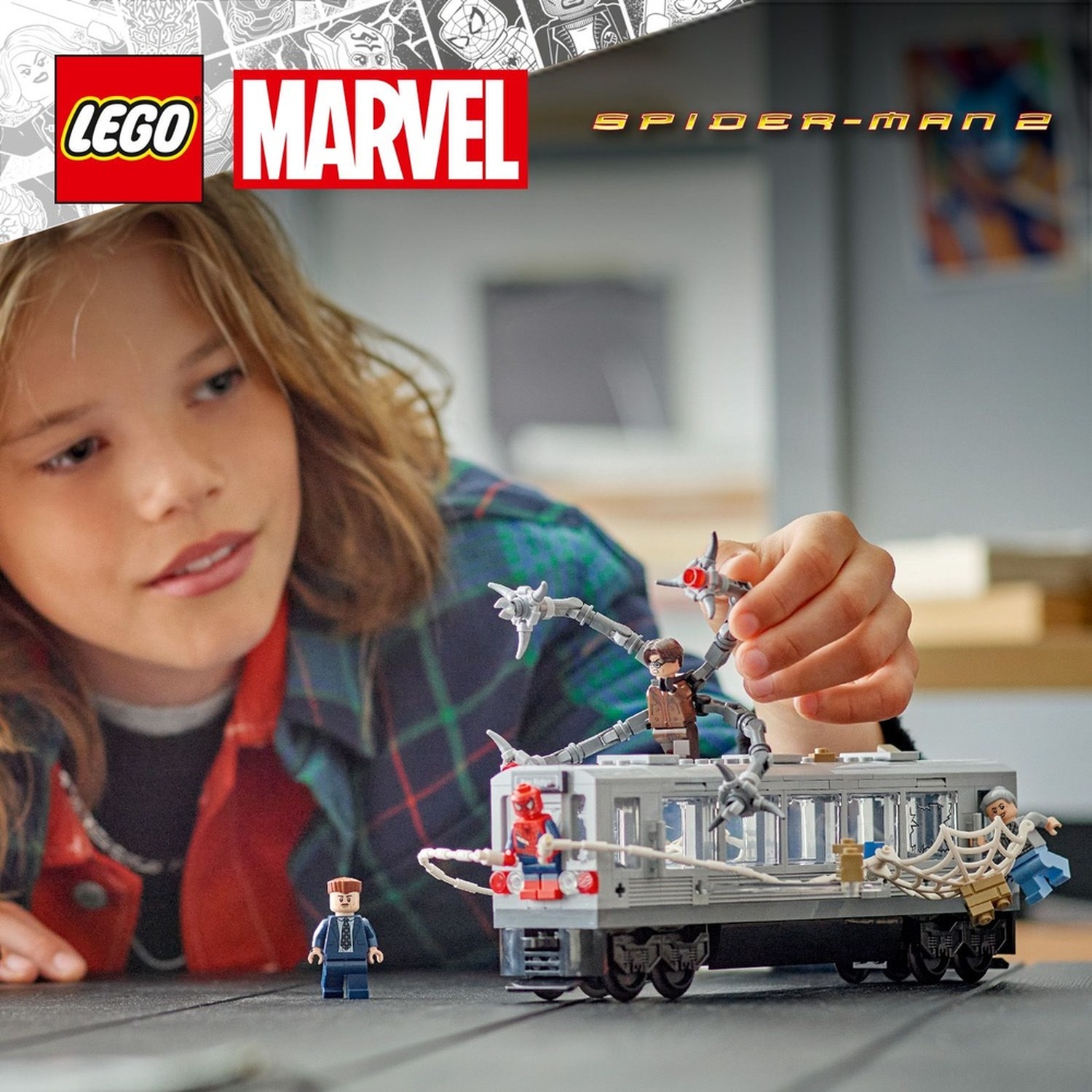 LEGO Super Heroes Marvel 76321 Spider-Man vs. Doc Ock Subway Train ...