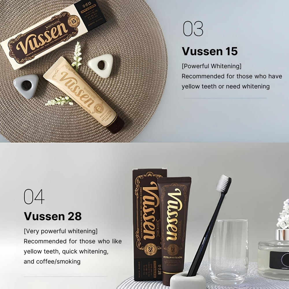 VUSSEN Whitening Toothpaste - Premium Dental Hygiene for Strong Teeth | 6 Types Available ...