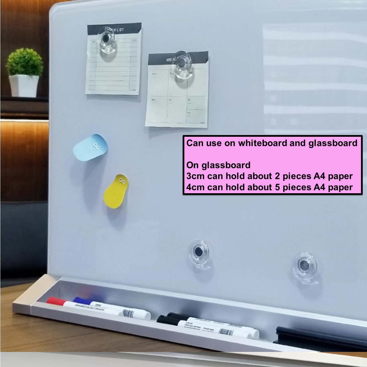 Strong Glass Whiteboard Magnet Tempered Glass Magnets for Magnetic Glassboard Whiteboard 3cm 4cm ...