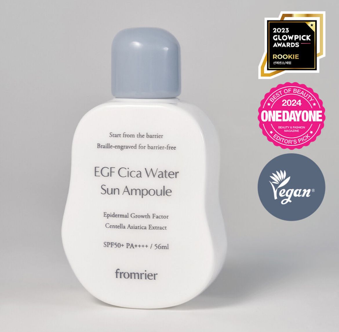 [fromrier] Vegan EGF Cica Water / Bosong Sun Ampoule / 5GF Tone Up Sun BB Cream Olive Young NO.1 ...