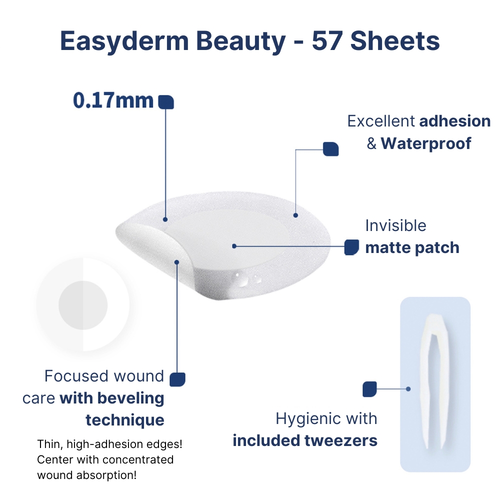 Easyderm Acne patch / Hydrocolloid patch / Tea tree oil patch / Pimple ...