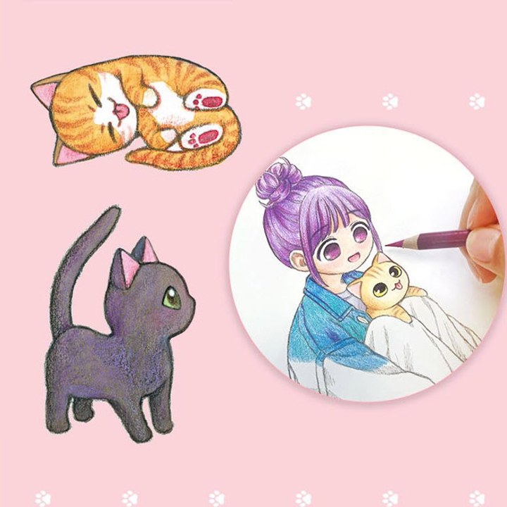 ROWON's Illustration Cat and Girl Coloring Book, korea | Shopee Malaysia