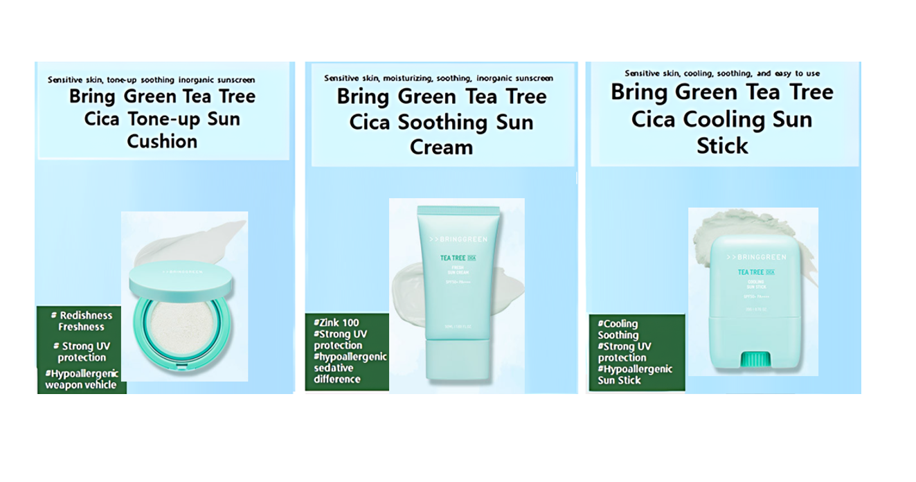 [BRINGGREEN] Tea Tree Cica Tone Up Sun Cushion 15g Cooling Sun Stick ...